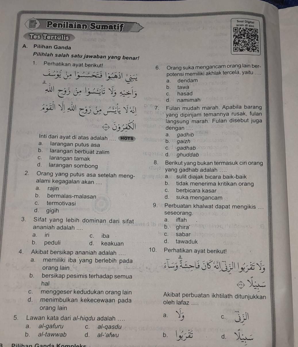 Telah dijawab:Soal Digital Penilaian Sumatif scan dì sini Tes Tertulis ...