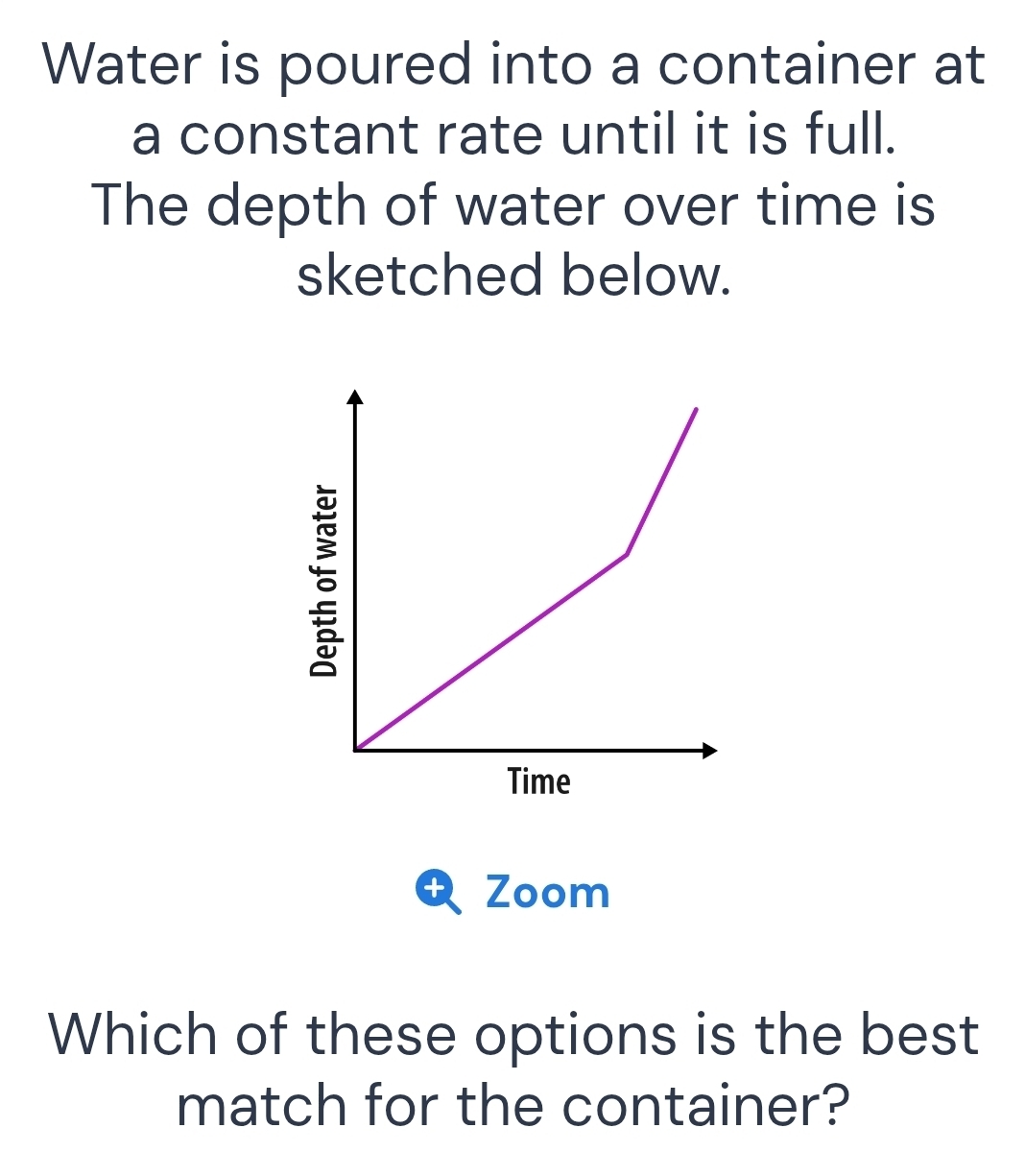 Gelöst:Water is poured into a container at a constant rate until it is ...