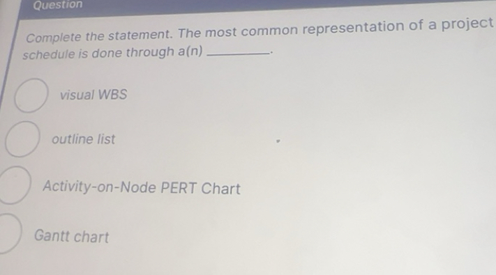 Solved: Question Complete the statement. The most common representation ...