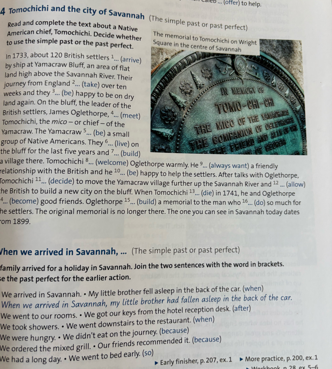 Gelöst:aled ... (offer) to help. 4 Tomochichi and the city of Savannah ...