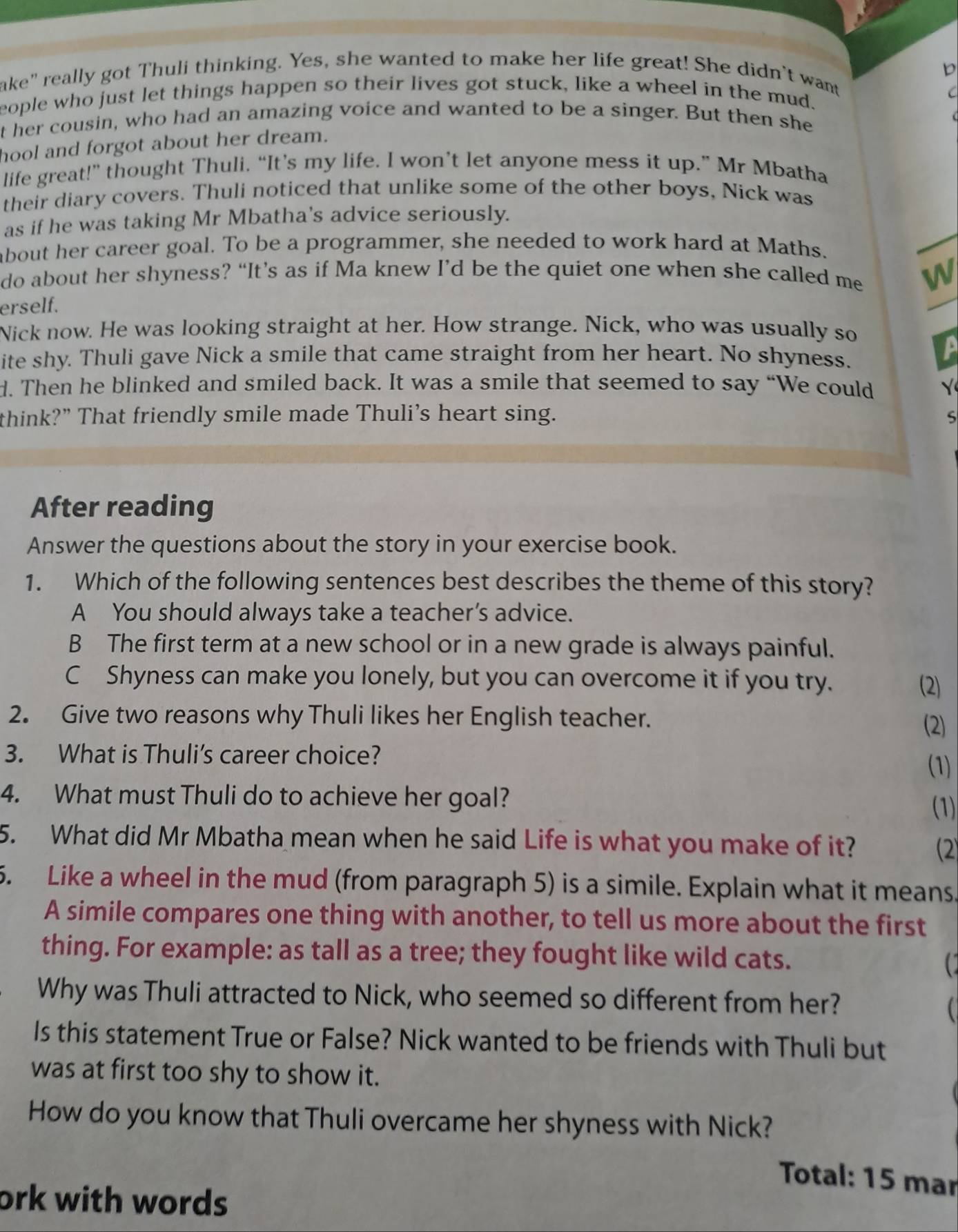 Gelöst:ake" really got Thuli thinking. Yes, she wanted to make her life ...