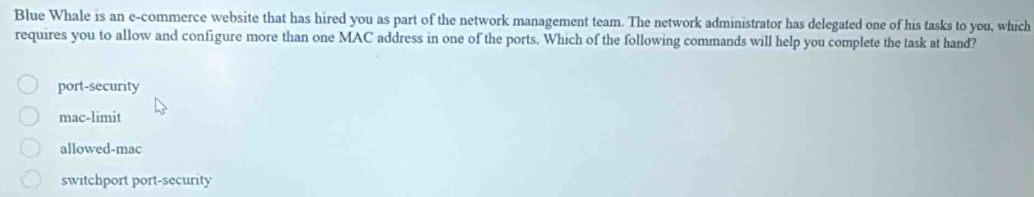 Solved: Blue Whale is an e-commerce website that has hired you as part ...