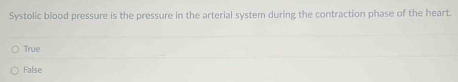 Solved: Systolic blood pressure is the pressure in the arterial system ...