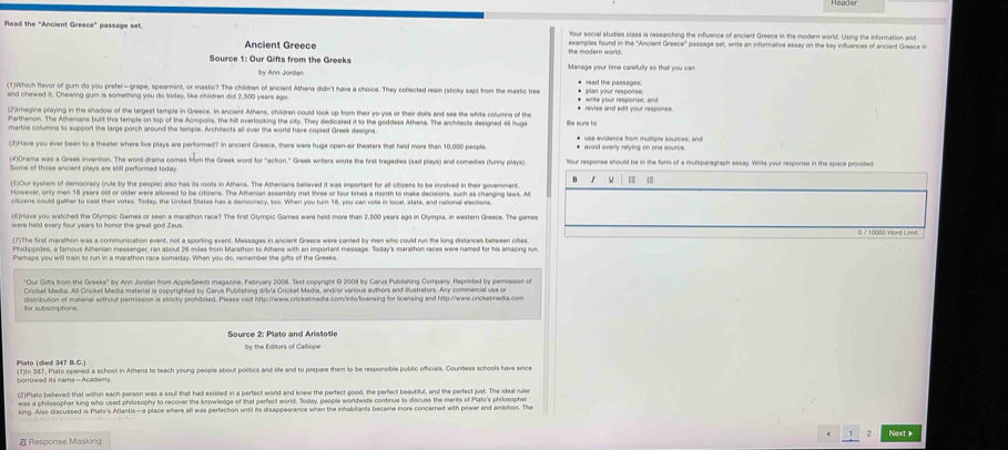 Solved: Your social studies class is researching the influence of ...