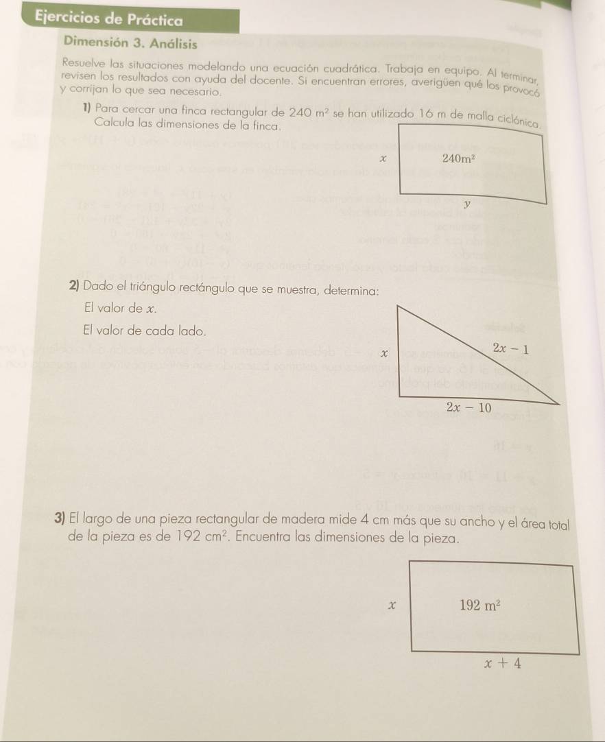 Resuelto:Ejercicios de Práctica Dimensión 3. Análisis Resuelve las ...