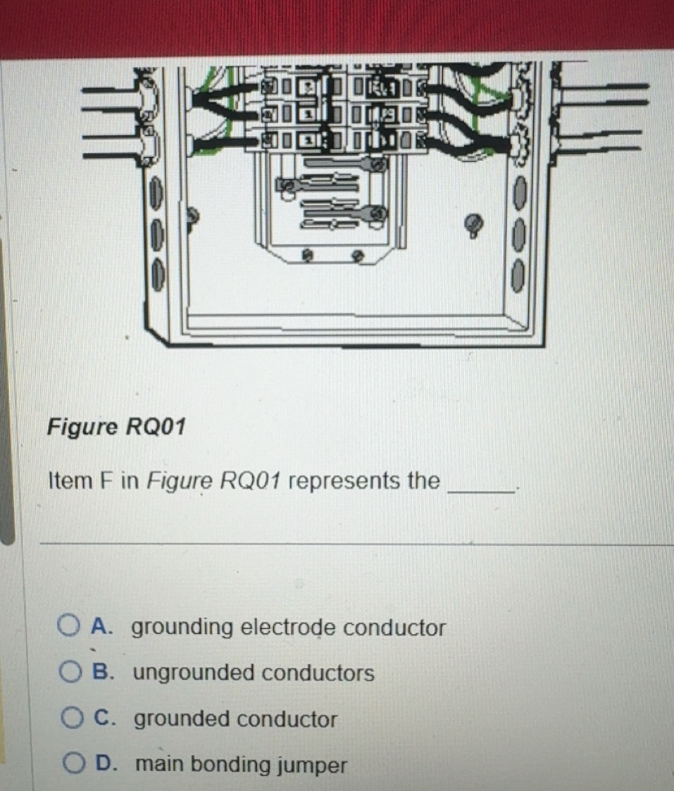 Solved: Figure RQ01 Item F in Figure RQ01 represents the_ A. grounding ...
