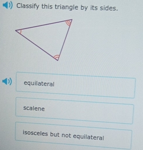 Gelöst:Classify this triangle by its sides. J equilateral scalene ...