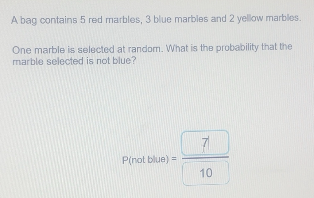Solved: A bag contains 5 red marbles, 3 blue marbles and 2 yellow ...