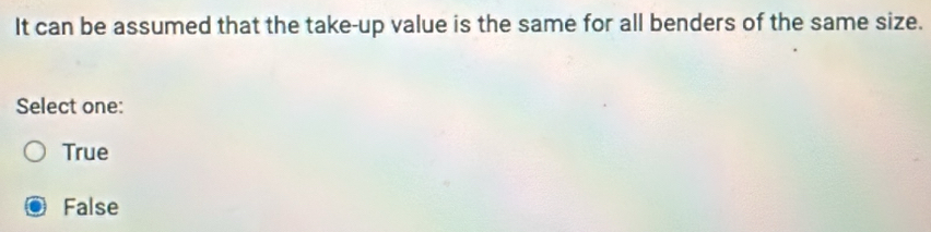 Solved: It can be assumed that the take-up value is the same for all ...