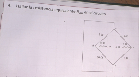 Resuelto:Hallar la resistencia equivalente R_ab en el circuito