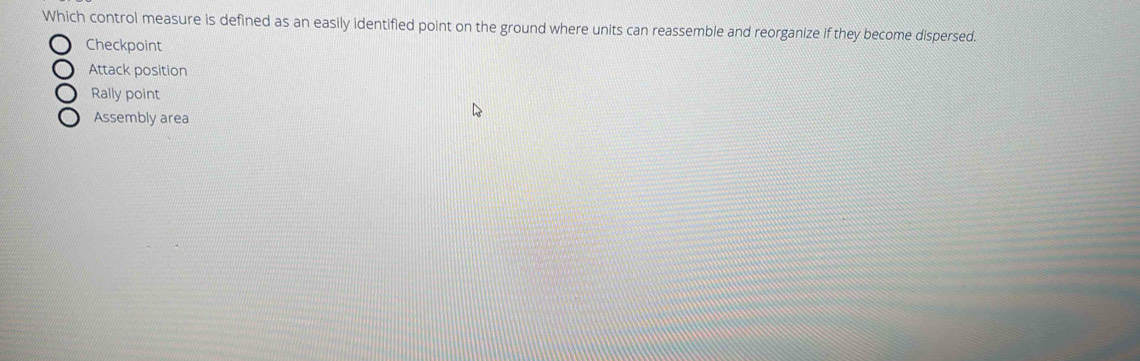 Solved: Which control measure is defined as an easily identified point ...