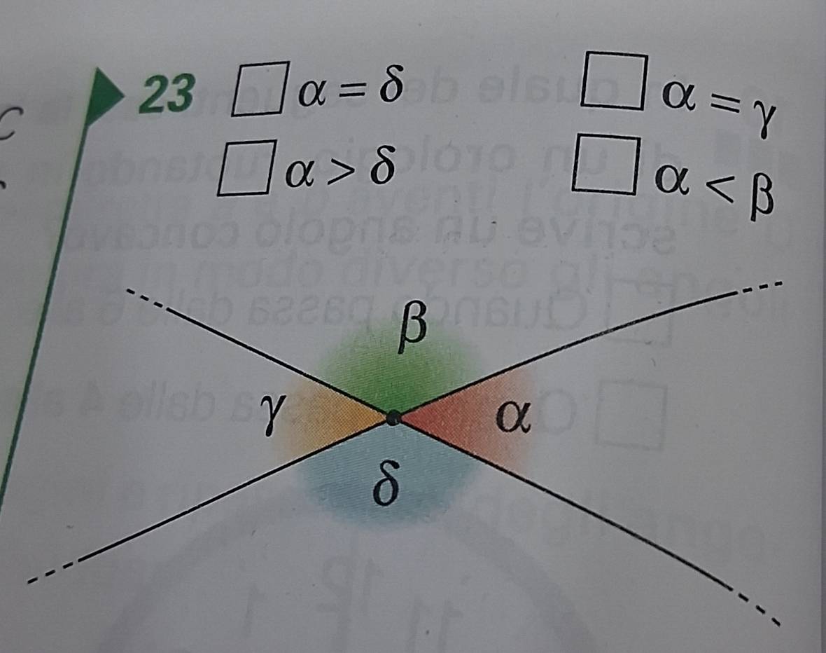 Risolto:23 alpha =delta alpha =gamma alpha >delta x_ alpha