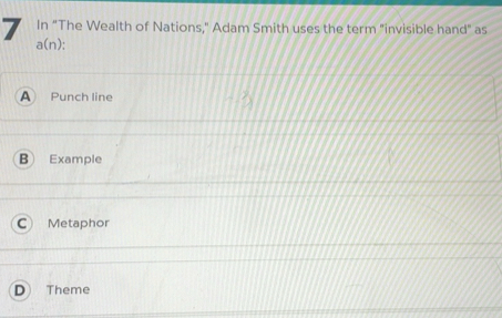 Solved: In "The Wealth of Nations," Adam Smith uses the term "invisible ...