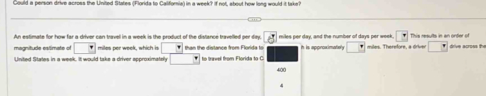 Solved: Could a person drive across the United States (Florida to ...