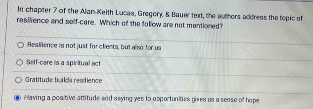 Solved: In chapter 7 of the Alan-Keith Lucas, Gregory, & Bauer text ...