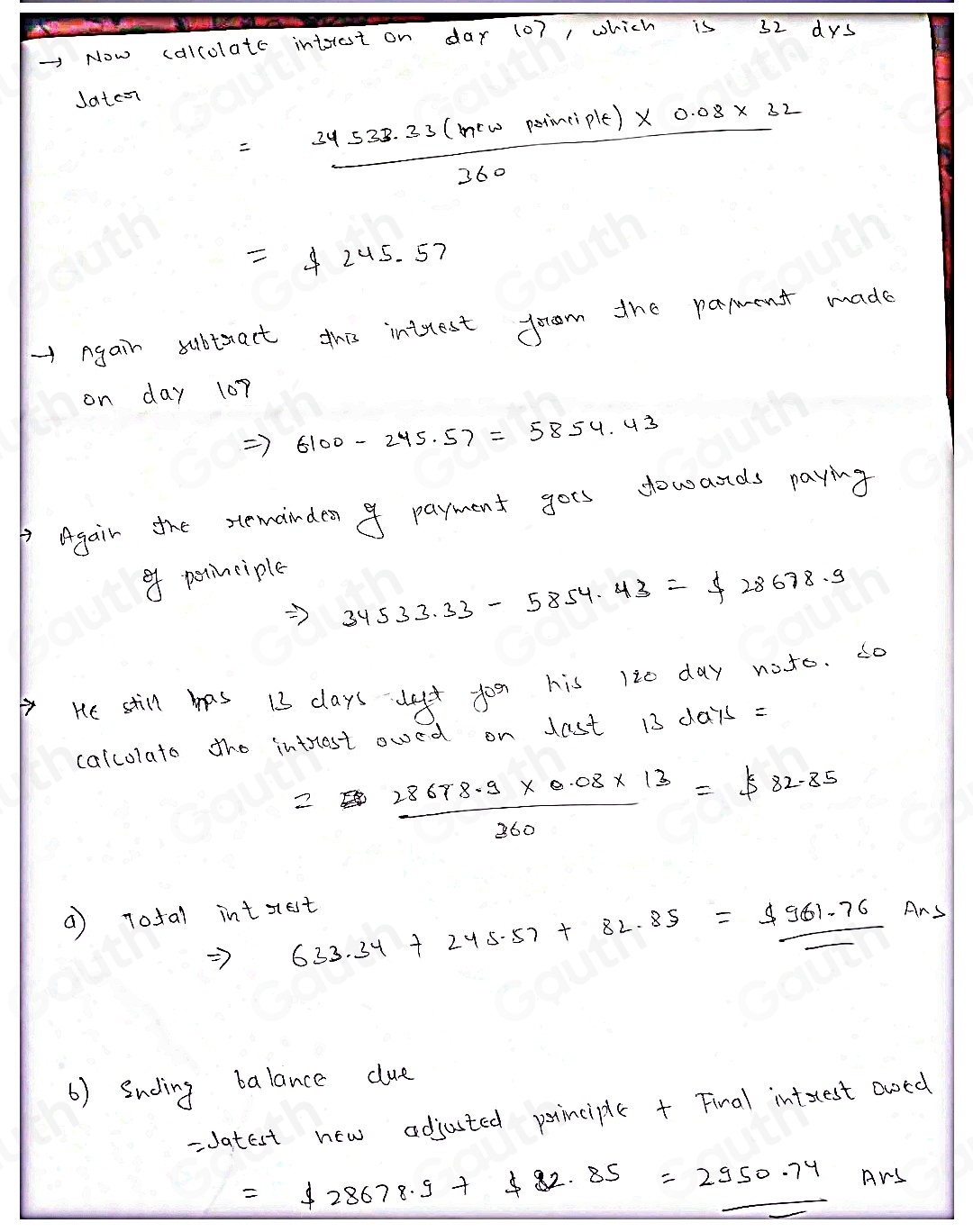 Solved: Assessmen Shawn Bixby borrowed $38,000 on a 120-day, 8% note. After 75 days, Shawn paid ...