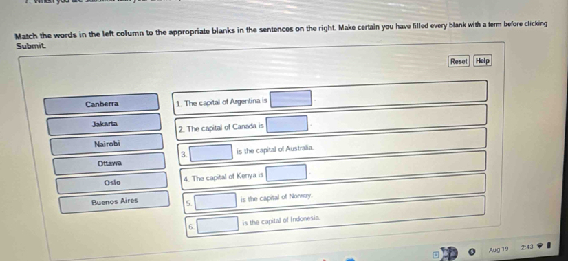 Solved: Match the words in the left column to the appropriate blanks in ...