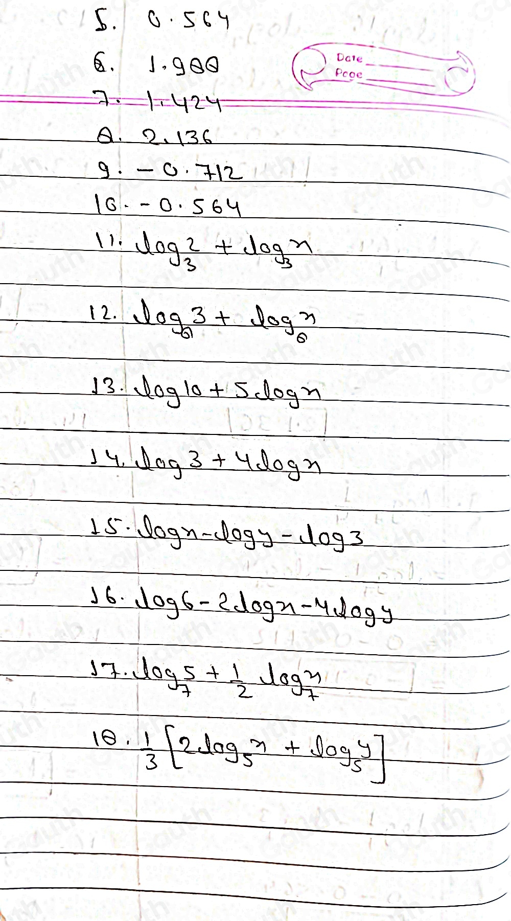 Solved: In Exercises 5-10 , use log _74approx 0.712 and log _712approx ...