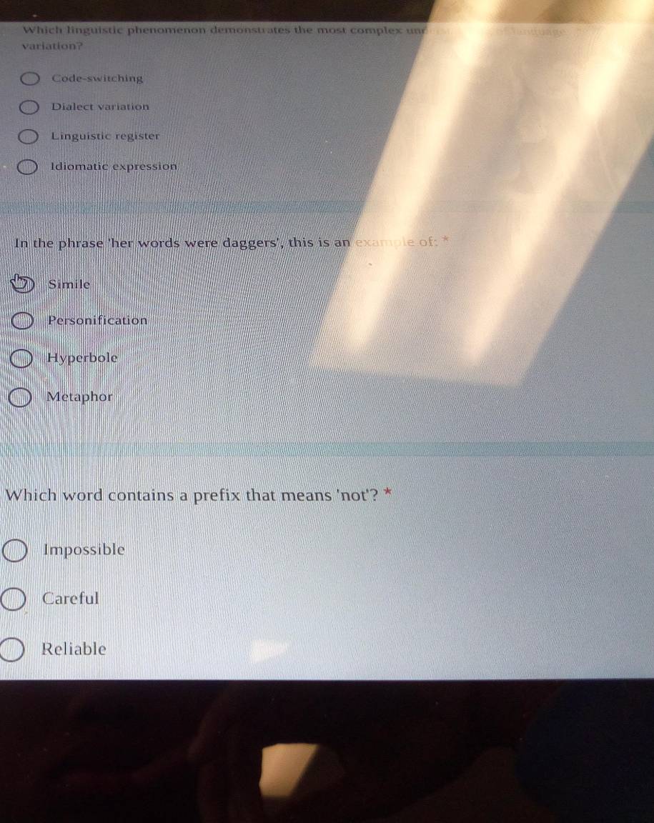 Gelöst:Which linguistic phenomenon demonstrates the most complex unr ...