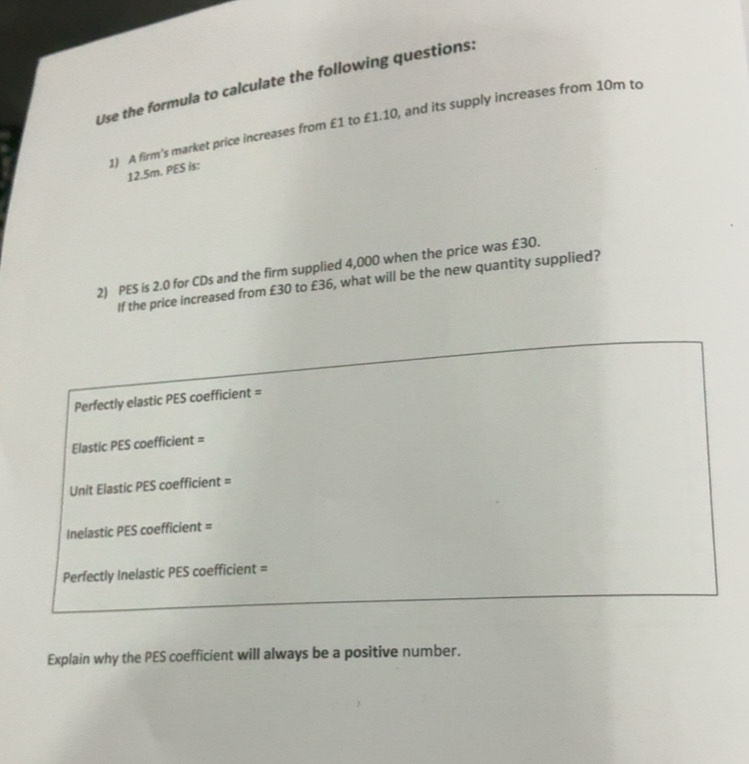 แก้ไขแล้ว:Use the formula to calculate the following questions: 1) A ...