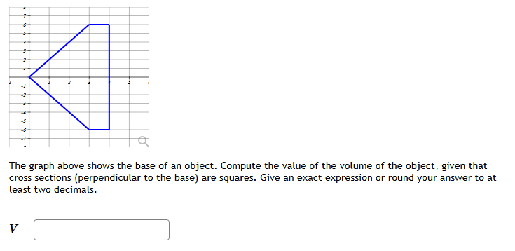 Resuelto:The graph above shows the base of an object. Compute the value ...