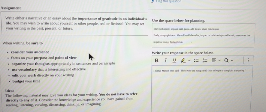 Solved: Flag this question Assignment Write either a narrative or an ...