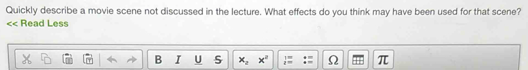 Solved: Quickly describe a movie scene not discussed in the lecture ...