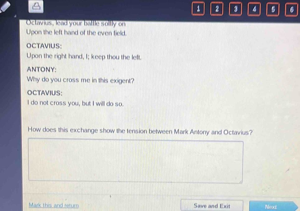 Solved: 1 2 3 4 5 B Octavius, lead your battle softly on Upon the left ...