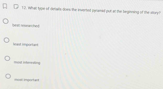 Solved: What type of details does the inverted pyramid put at the ...