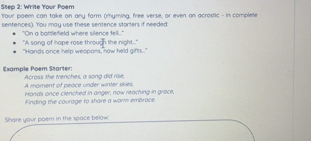 Solved: Write Your Poem Your poem can take on any form (rhyming, free ...
