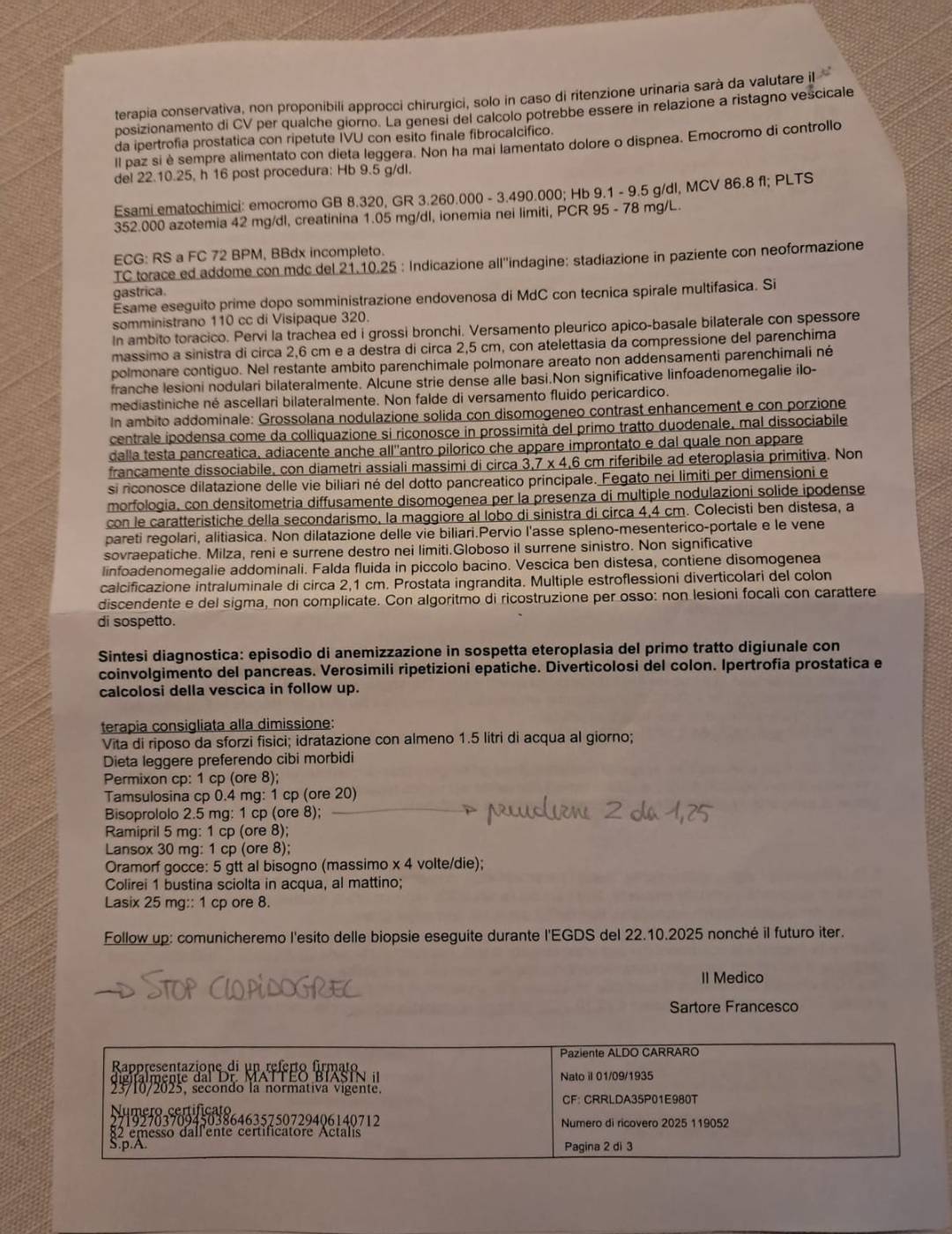 Risolto:terapia conservativa, non proponibili approcci chirurgici, solo ...