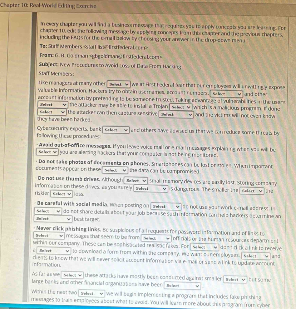 Solved: Chapter 10: Real-World Editing Exercise In every chapter you ...