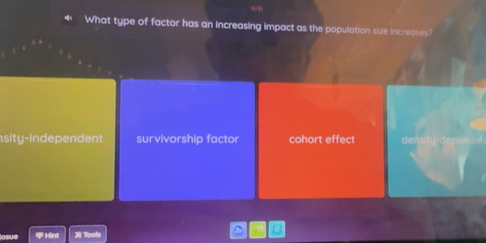 Solved: 1/31 What type of factor has an increasing impact as the ...
