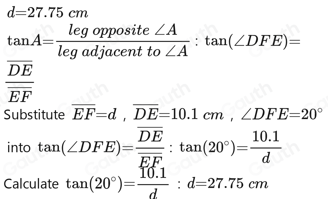 Solved: Determine the length of side d to the nearest tenth of a ...