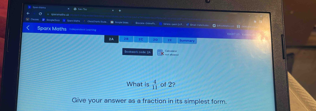 Solved: Sparx Maths w New Tab sparxmaths.uk Classe= Google Docs Sparx ...