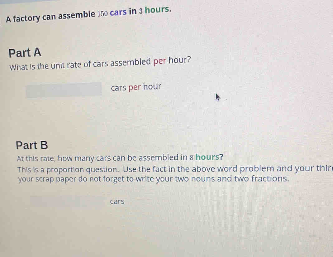 Solved: A factory can assemble 150 cars in 3 hours. Part A What is the ...