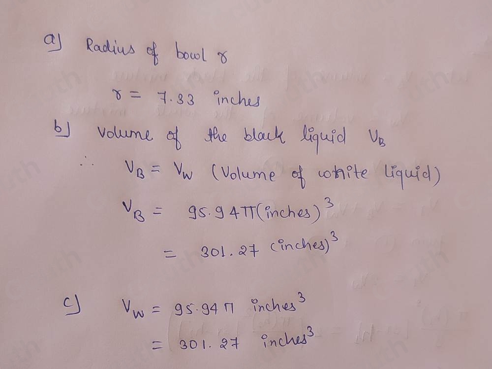 Solved: A mixture compound of equal volume of liquid, one white and one ...