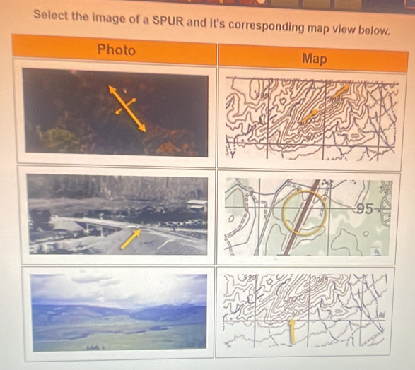 Solved: Select the image of a SPUR and it's corresponding map vlew ...
