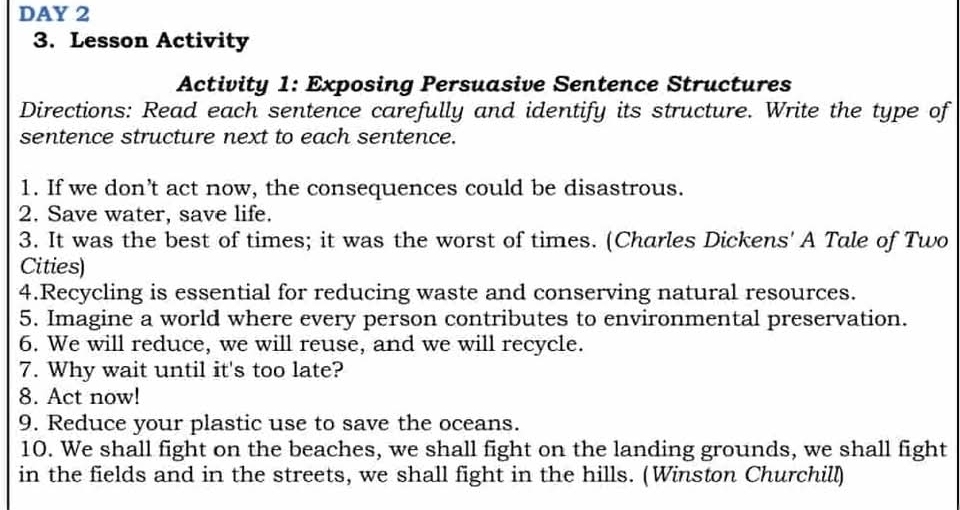 Solved: DAY 2 3. Lesson Activity Activity 1: Exposing Persuasive ...