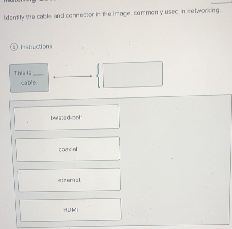 Solved: Identify the cable and connector in the image, commonly used in ...