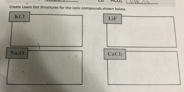 Solved: 1CO_3 _ Create Lewis Dot Structures for the ionic compounds ...