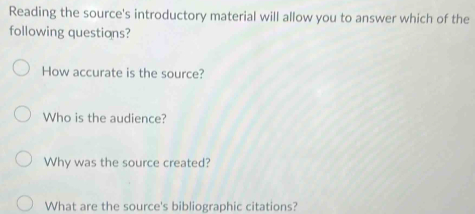 Solved: Reading the source's introductory material will allow you to ...