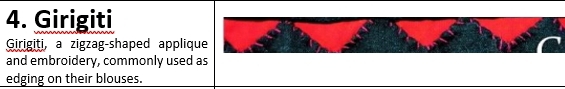 Solved: Girigiti Girigiti, a zigzag-shaped applique and embroidery ...