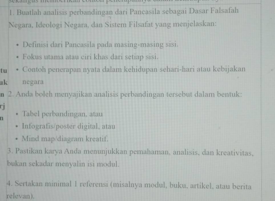 Telah dijawab:Scran 1. Buatlah analisis perbandingan dari Pancasila ...