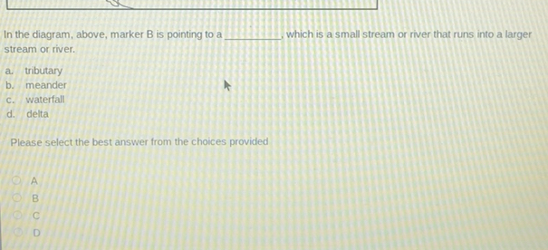Solved: In the diagram, above, marker B is pointing to a _, which is a ...
