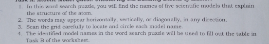 Solved: In this word search puzzle, you will find the names of five ...