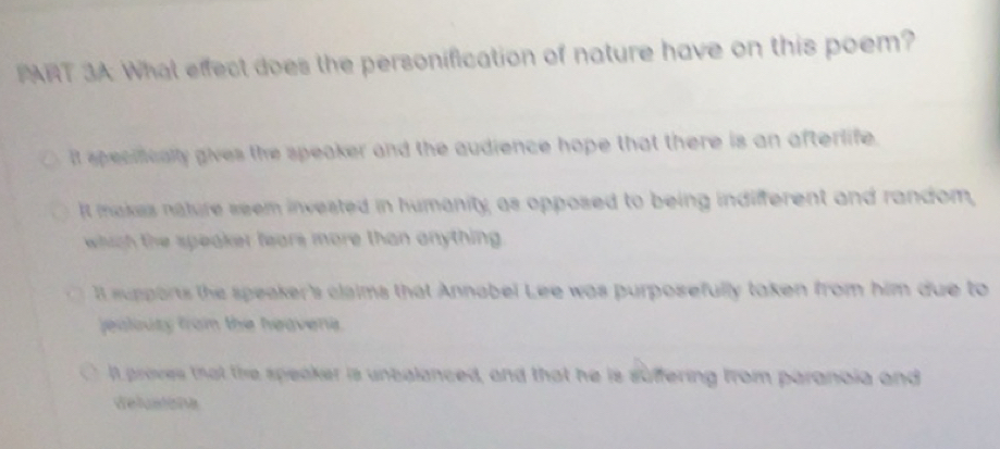 Solved: What effect does the personification of nature have on this ...