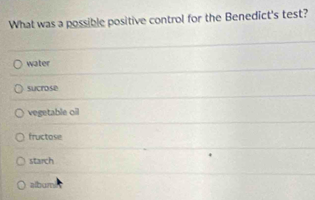 Solved: What was a possible positive control for the Benedict's test ...