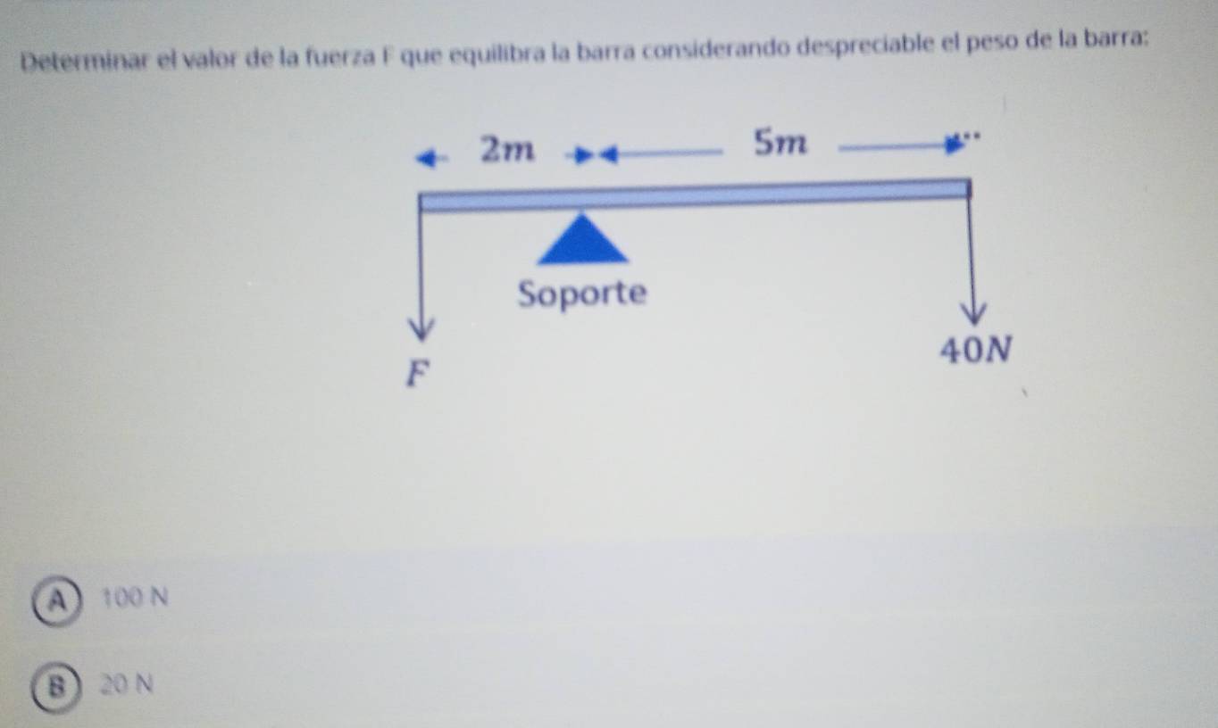 Resuelto:Determinar el valor de la fuerza F que equilibra la barra ...