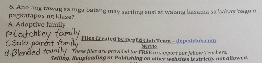 Solved: Ano ang tawag sa mga batang may sariling susi at walang kasama ...